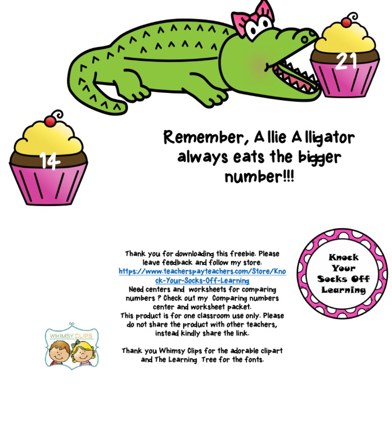 Remember Allie Alligator Always Eats The Bigger Number PDF
