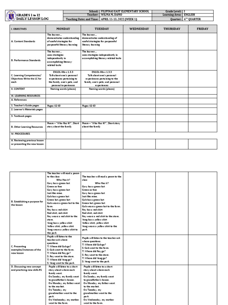 DLL English | PDF | Learning | Differentiated Instruction