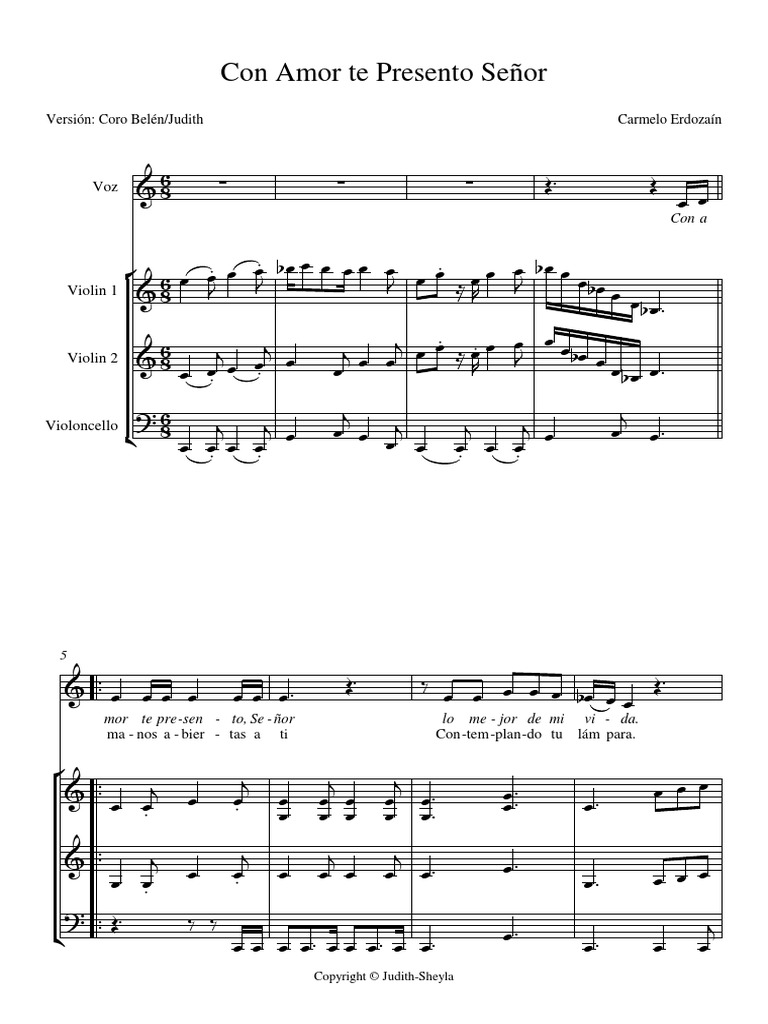 Con Amor Te Presento Señor - Score | PDF