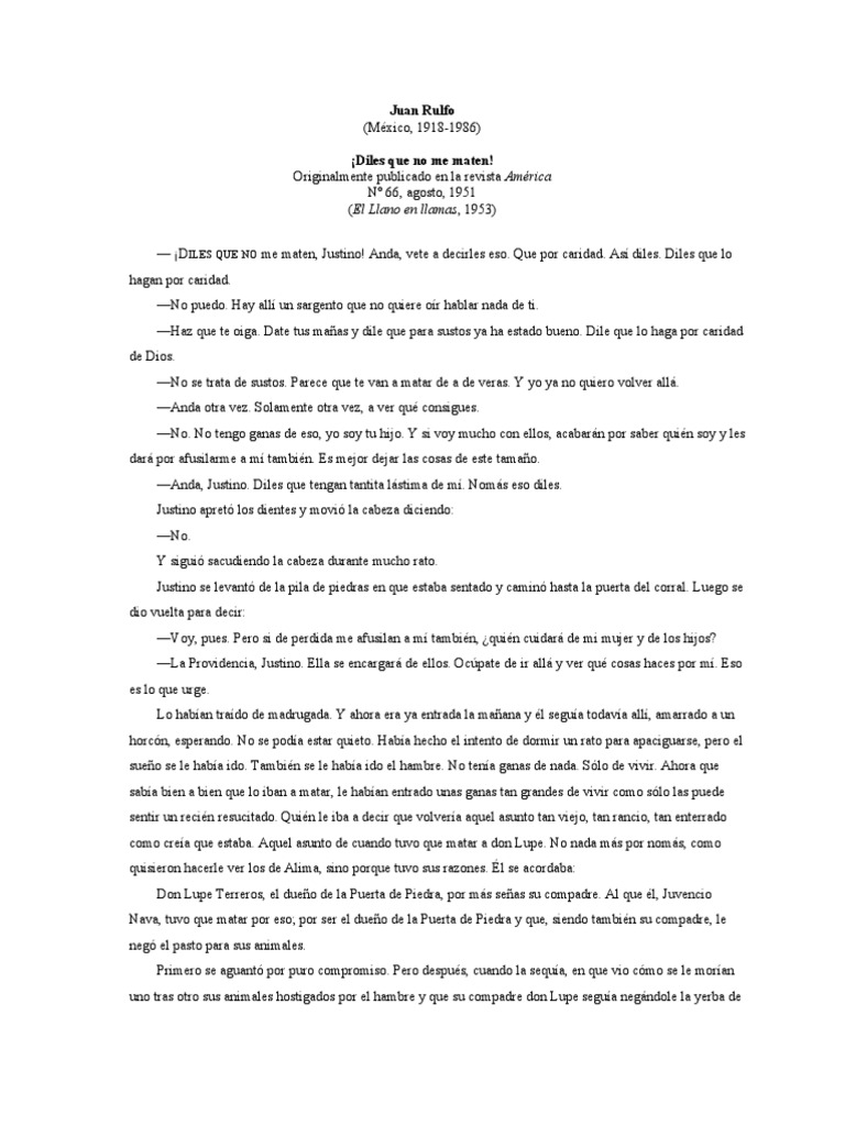 Diles Que No Me Maten | PDF