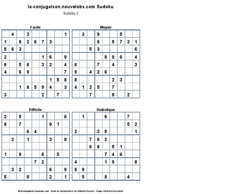 Sudoku Grile 2 À Imprimer | PDF