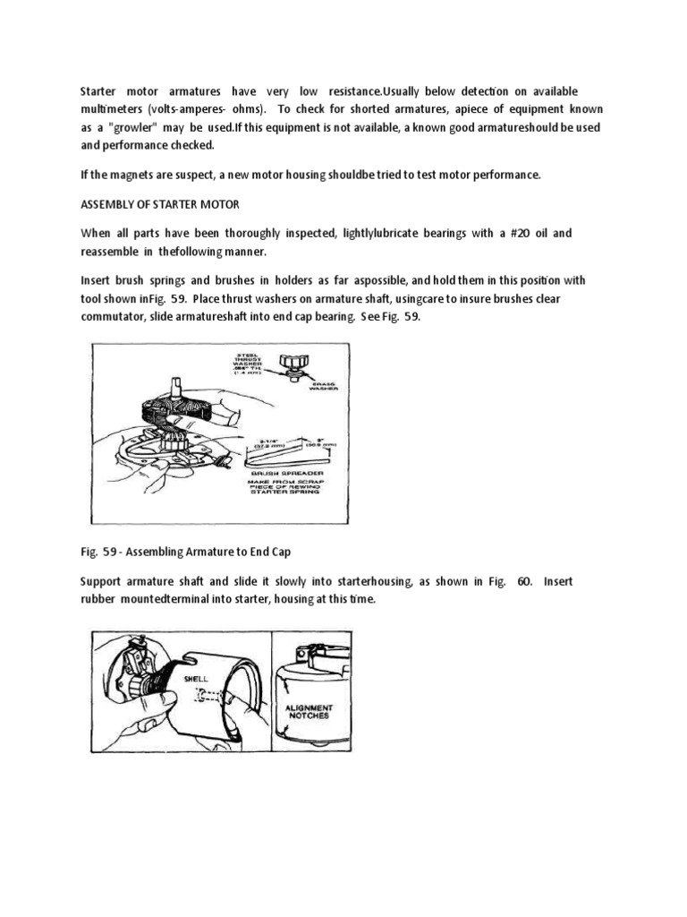 Starter Motor Assembly Guide | PDF