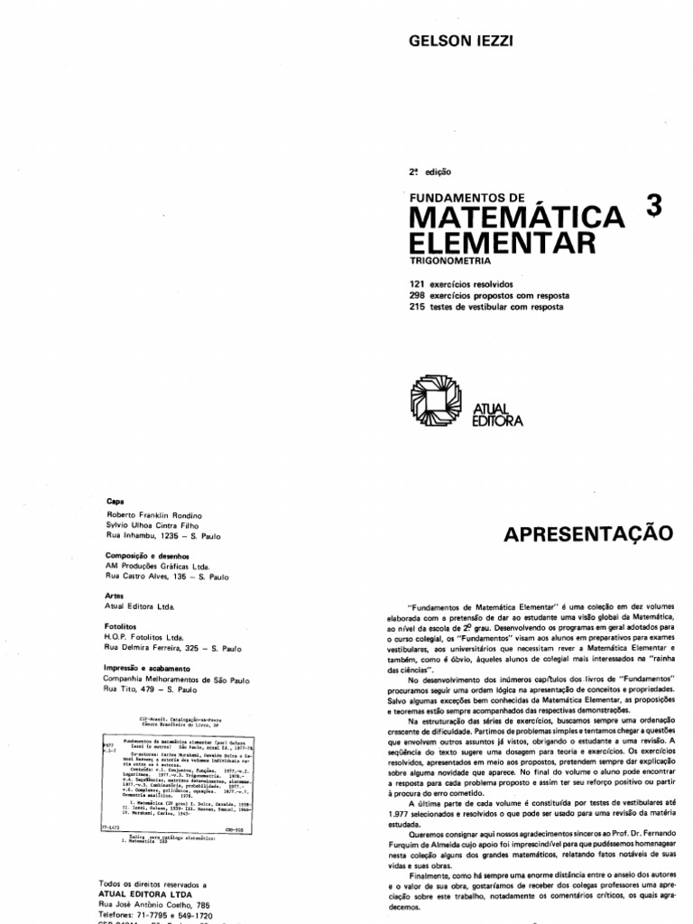 Fundamentos de Matematica Elementar Vol 03 Trigonometria | PDF