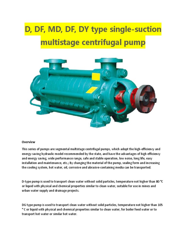 DY Multistage Centrifugal Pump | PDF | Pump | Bearing (Mechanical)