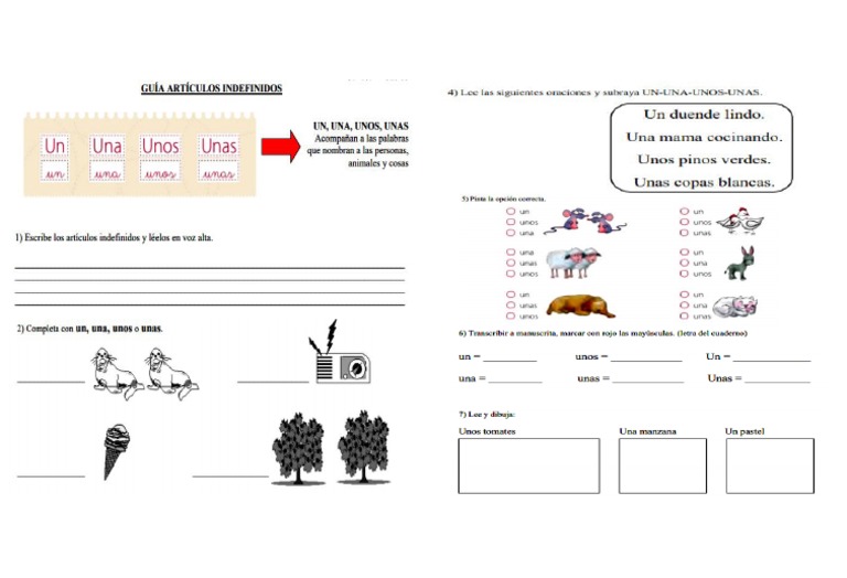 Articulos Un Una Unos Unas | PDF