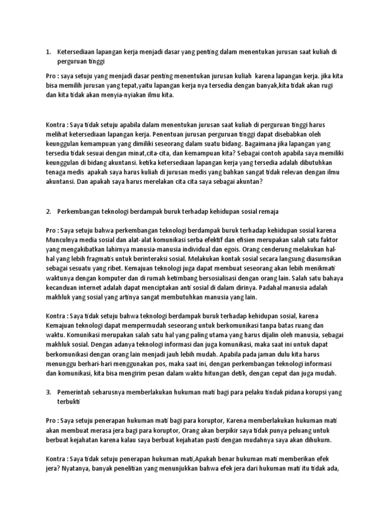 11 Mosi Beserta Pro Kontranya | PDF | Ilmu Sosial