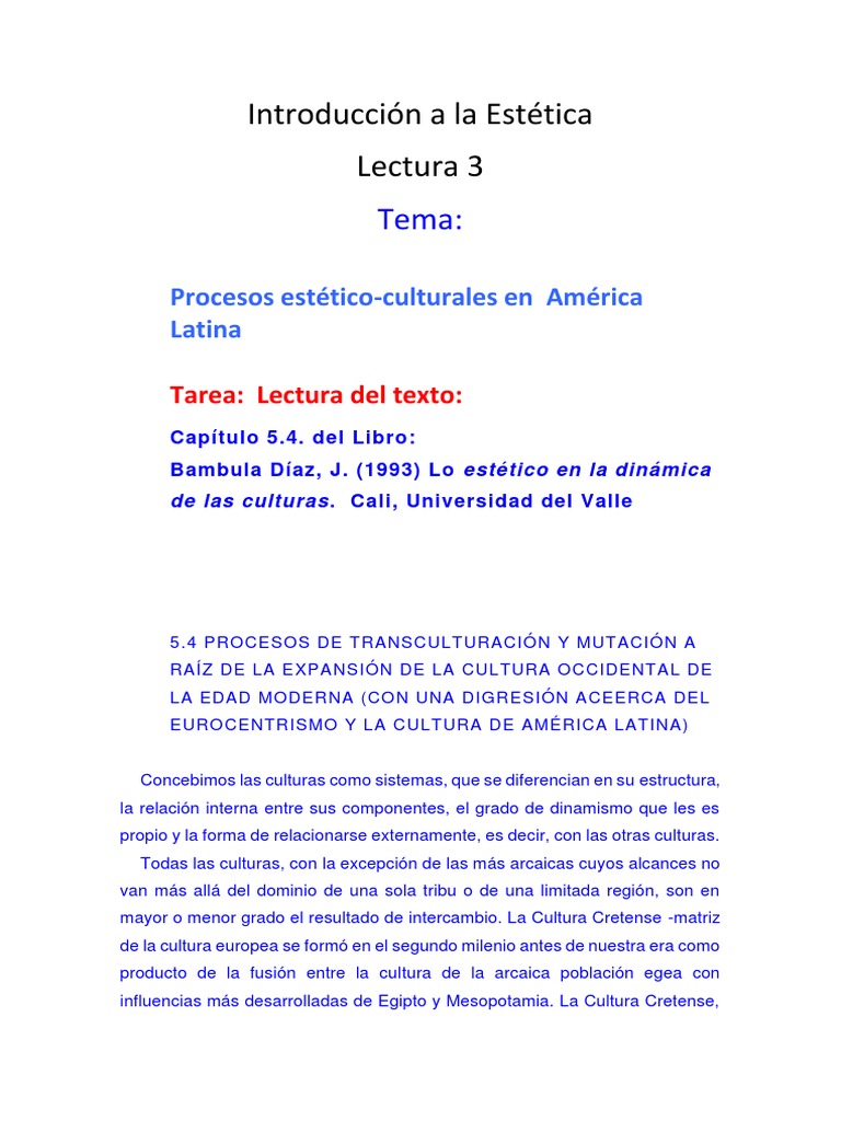 Intr. A La Estética LECTURA 3 | PDF | Escultura | America latina
