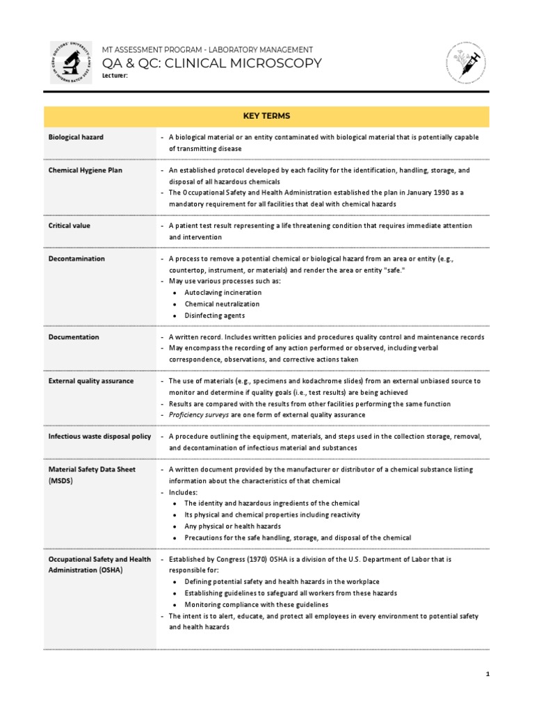 QA & QC: Clinical Microscopy - Ensuring Quality in Laboratory Testing ...