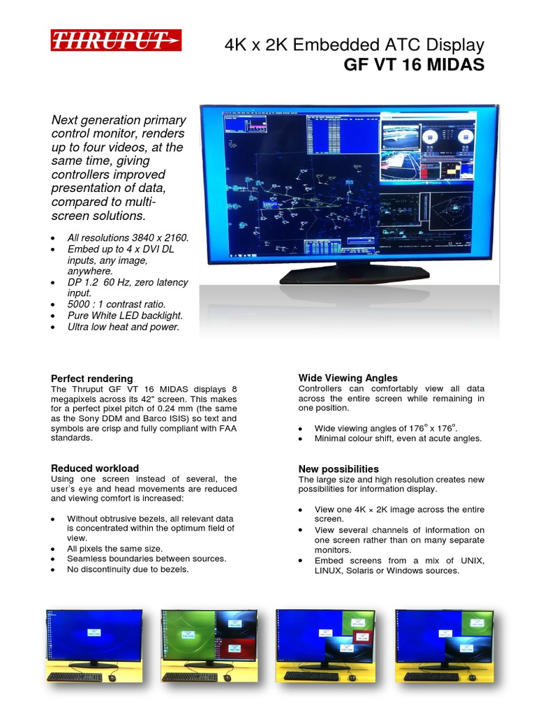 4K ATC Display: GF VT 16 MIDAS | PDF | Display Resolution | Computer ...