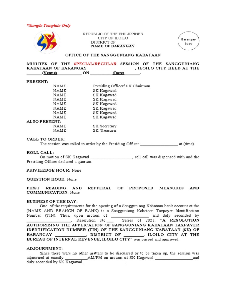 SK TIN Application Resolution | PDF | Justice | Crime & Violence