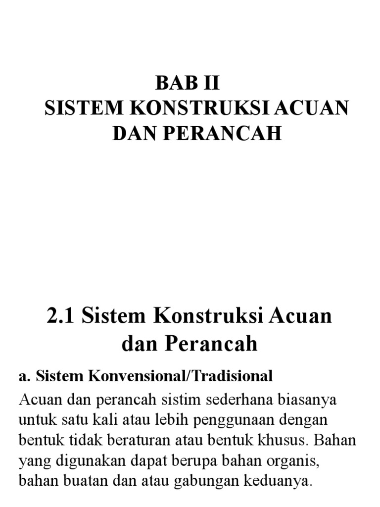 Sistem Konstruksi Acuan dan Perancah | PDF