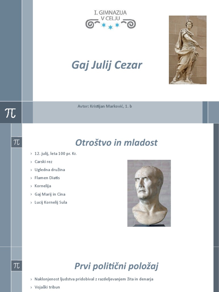 Gaj Julij Cezar: Avtor: Kristijan Marković, 1. B | PDF