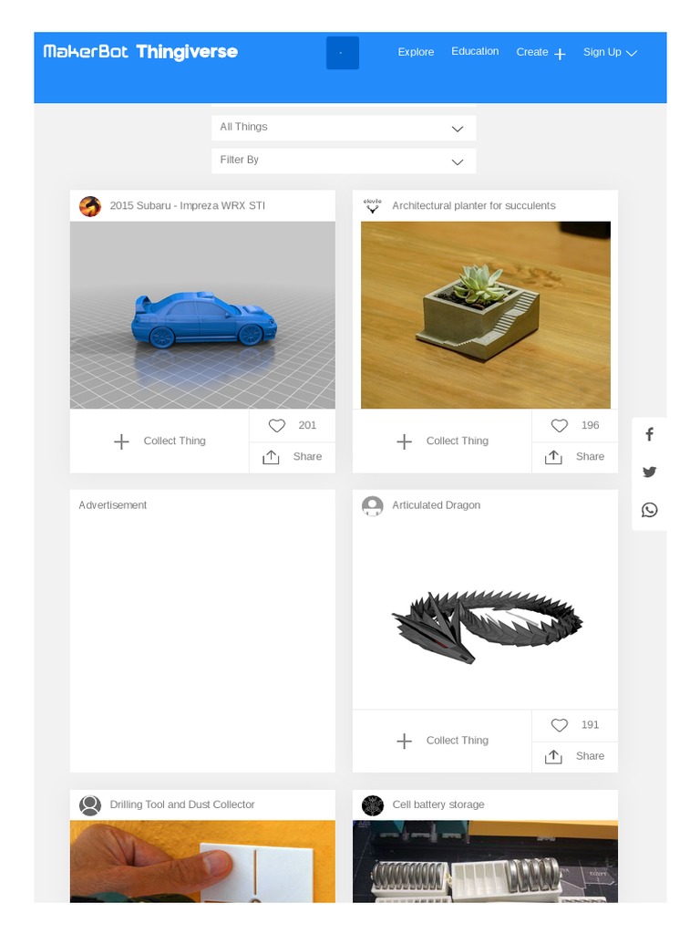 Thingiverse - Digital Designs For Physical Objects | PDF | Equipment ...
