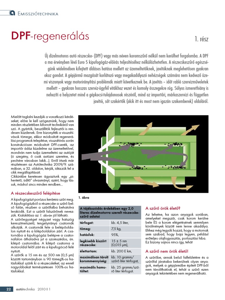 dPF-regenerálás: Emissziótechnika | PDF