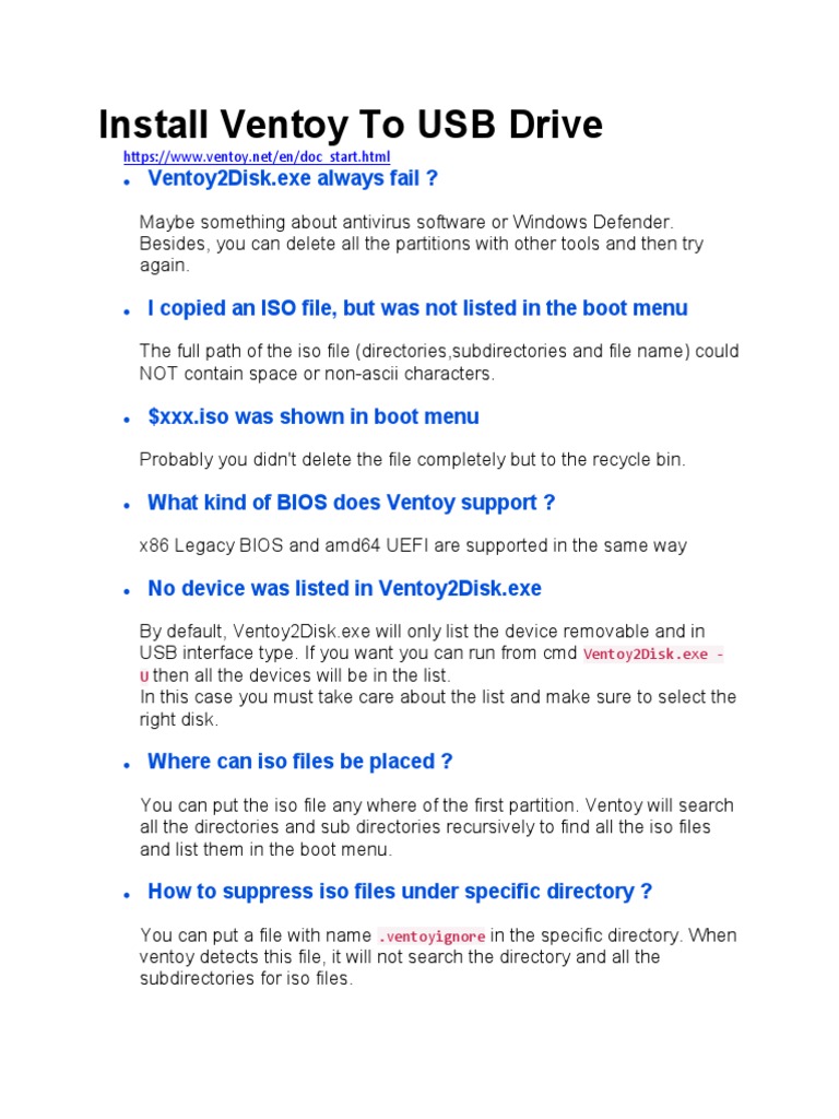 Install Ventoy To USB Drive | PDF | Computers