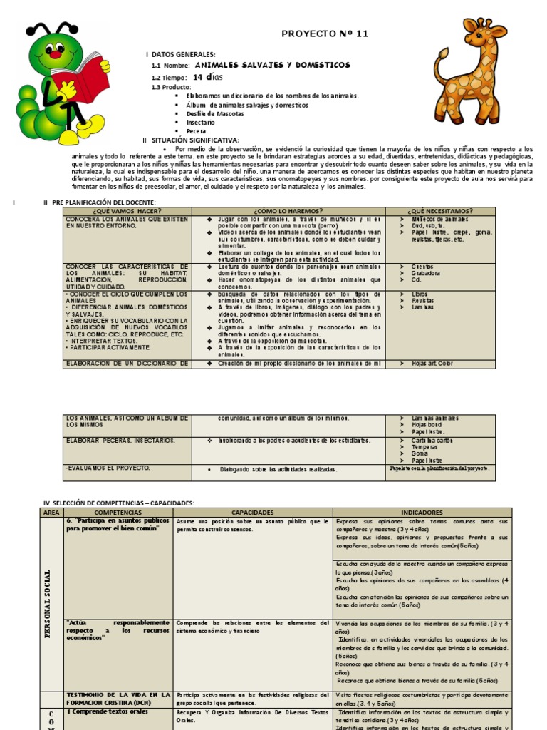 PROYECTO Animales | PDF | Escritura
