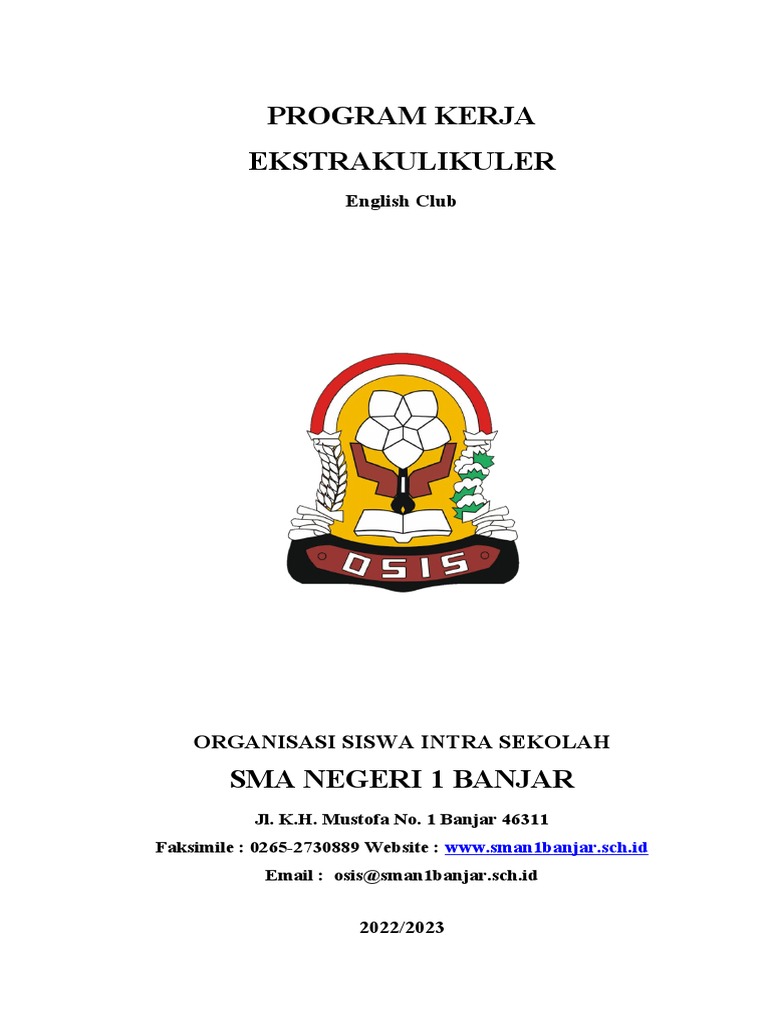 Deskripsi Program Kerja Ekstrakulikuler English Club - Finished | PDF