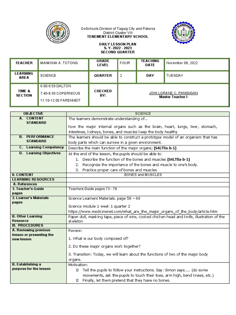 Science DLP | Download Free PDF | Learning | Bone