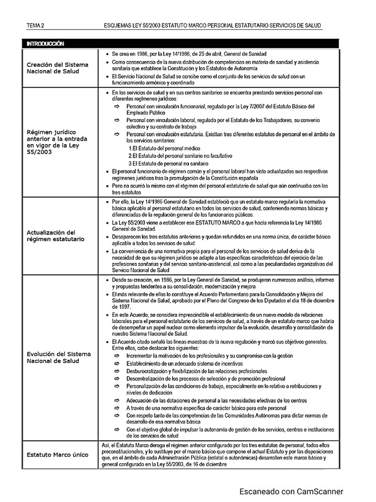 Esquema Estatuto Marco | PDF