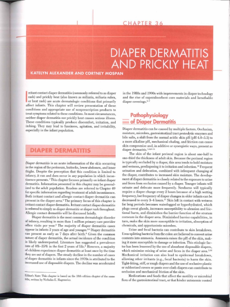 Chapter 36. Diaper Dermatitis and Prickly Heat | PDF