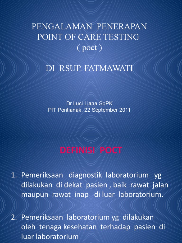 Poct Pptlucy Liana J DR J SPPK | PDF
