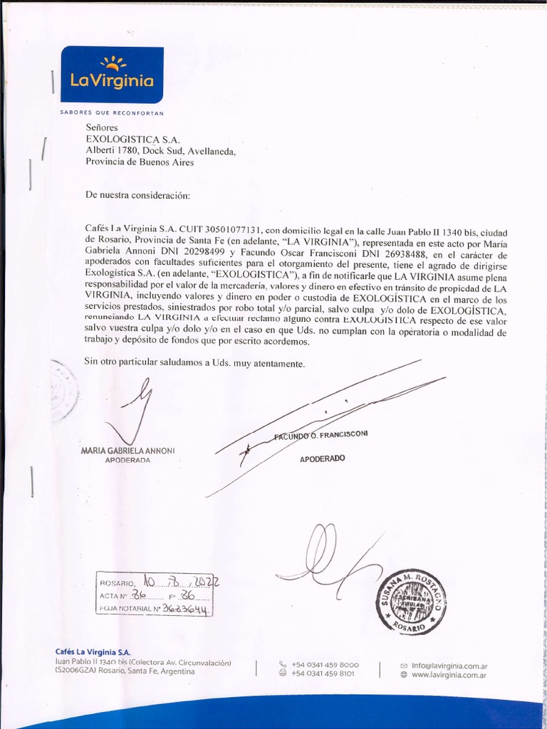 Modelo Carta Exención de Responsabilidad | PDF