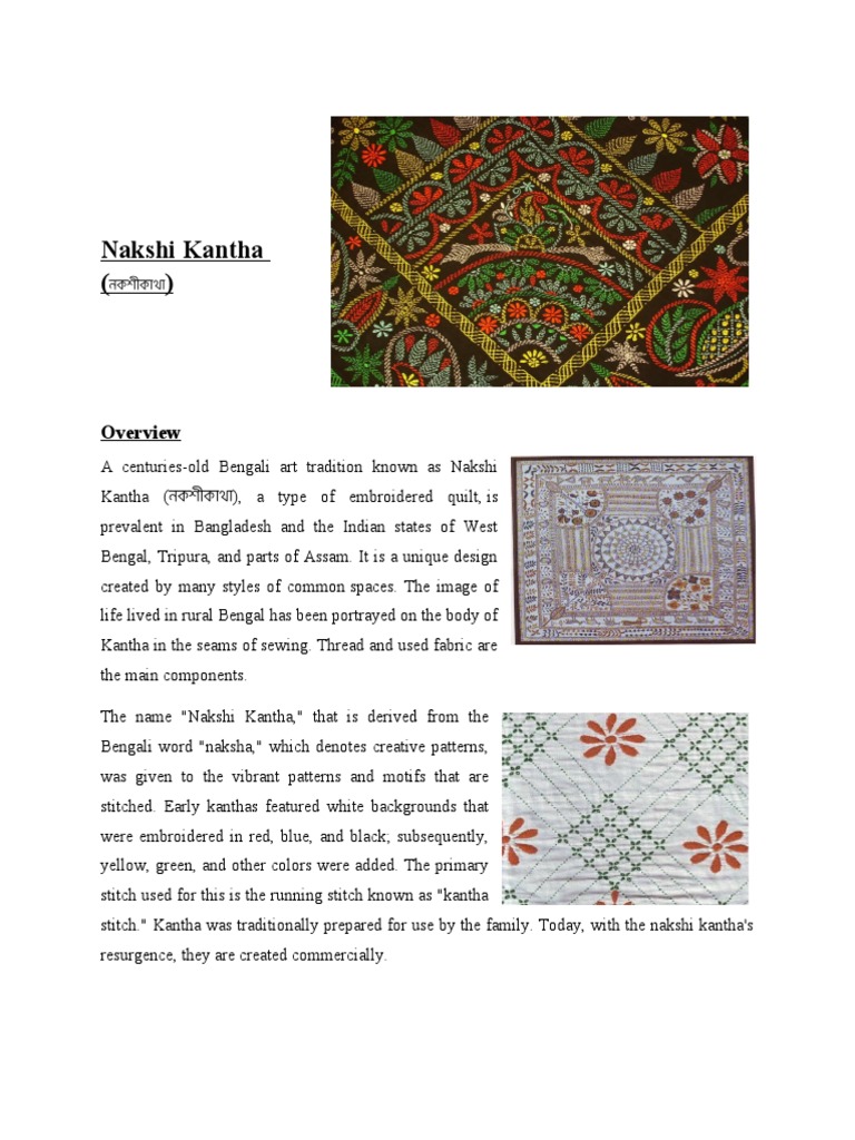 Nakshi Kantha | Download Free PDF | Textile Arts | Needlework
