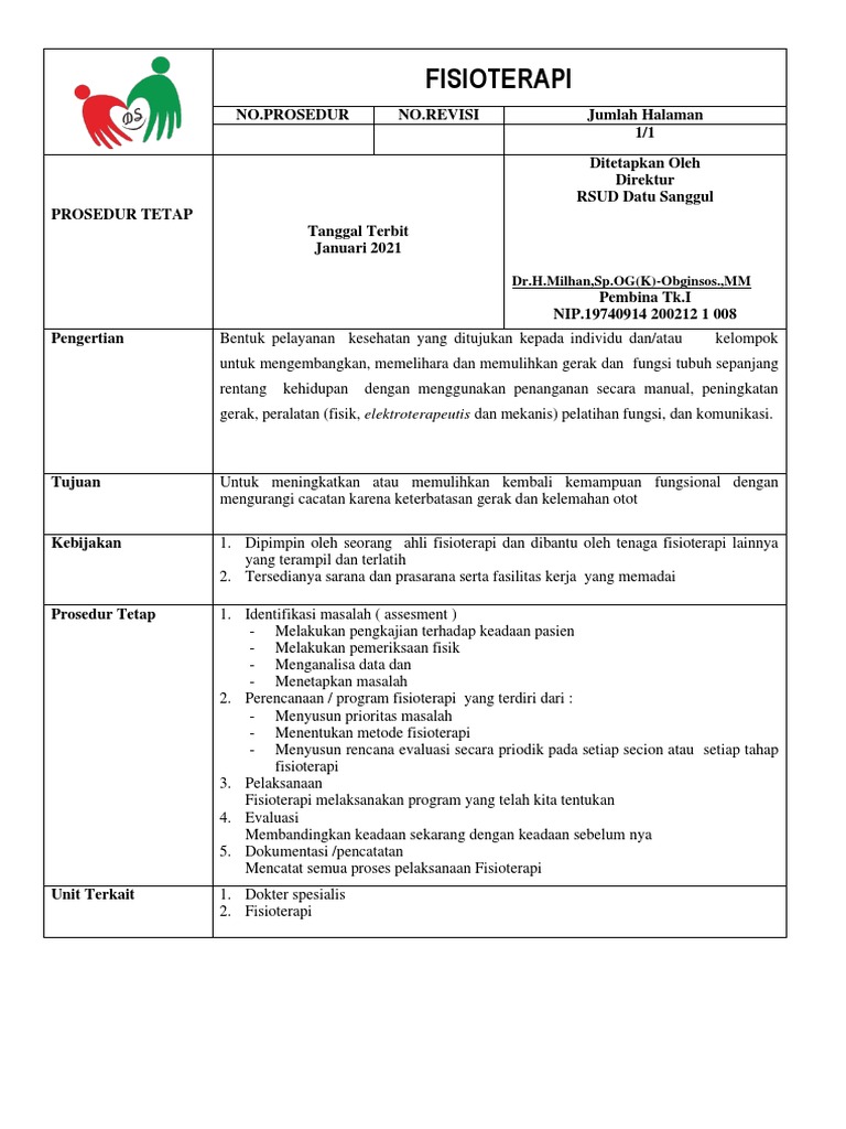 SOP Fisioterapi Update | PDF
