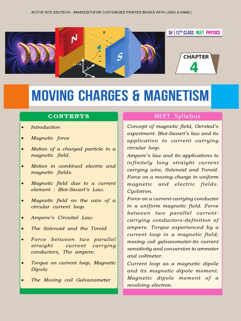 Moving Charges & Magnetism | PDF | Magnetic Field | Magnetism