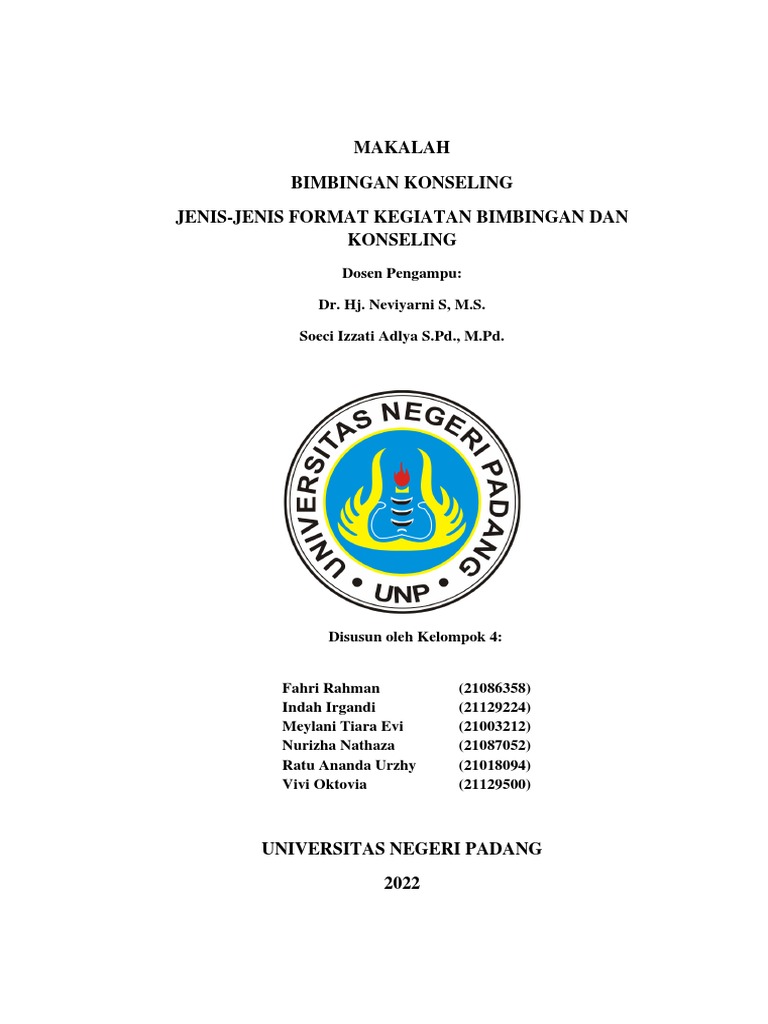 Makalah Kelompok 4 - Jenis-Jenis Format Kegiatan BK - FIX | PDF