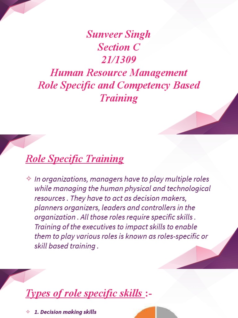 Role Specific and Competence Based Training | PDF