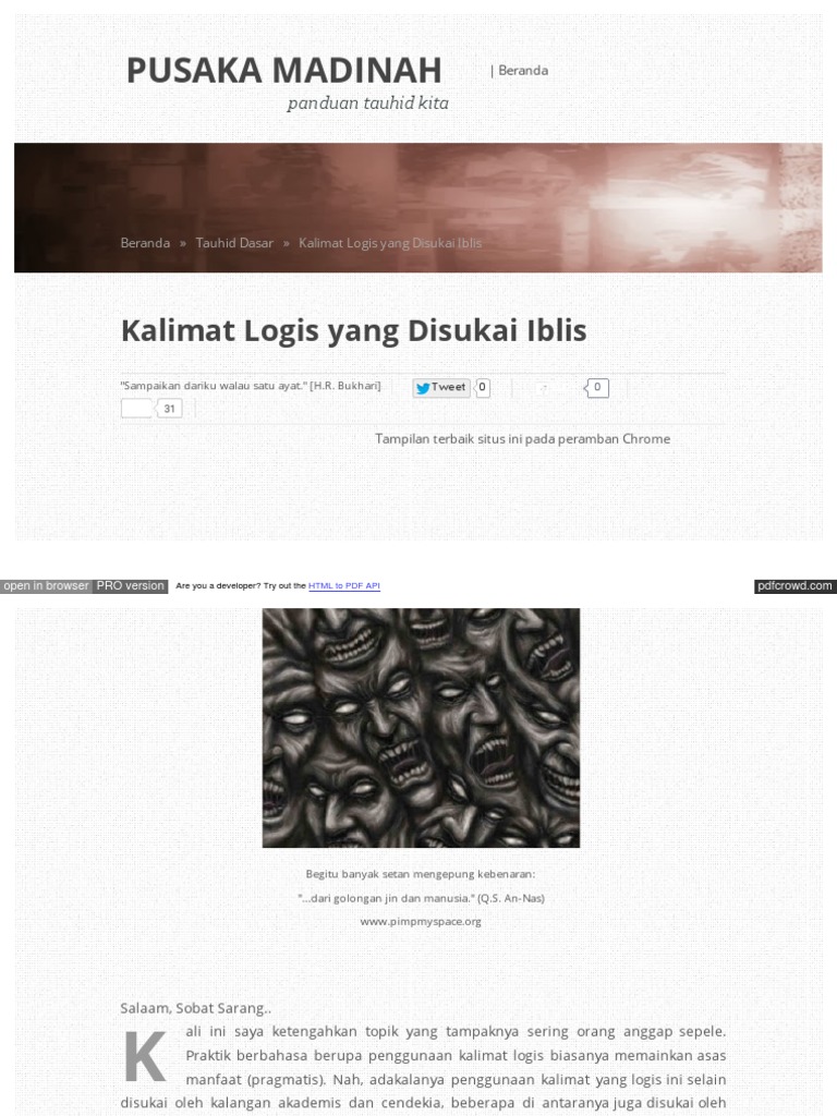 WWW Pusakamadinah Org 2011 10 Kalimat Logis Yang Disukai Ibl | PDF