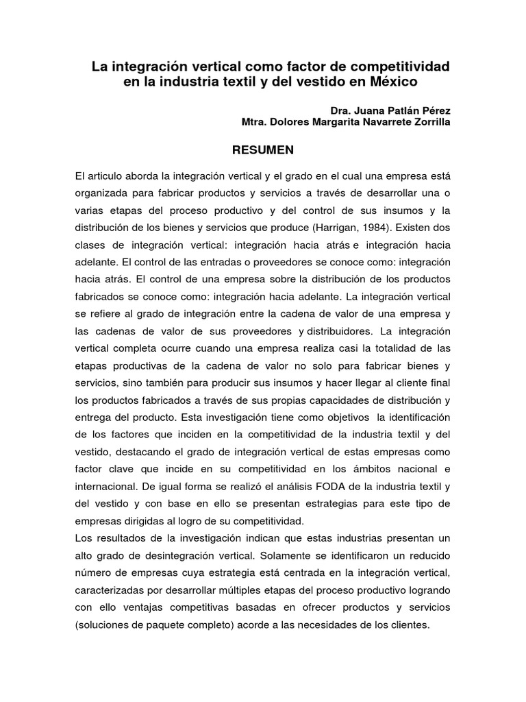 Integracion Vertical | PDF