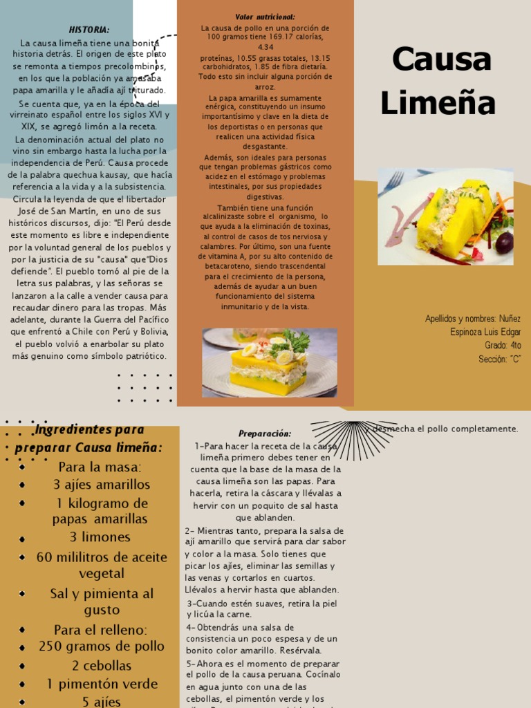 Causa Limeña | PDF | Salsa | Ají picante