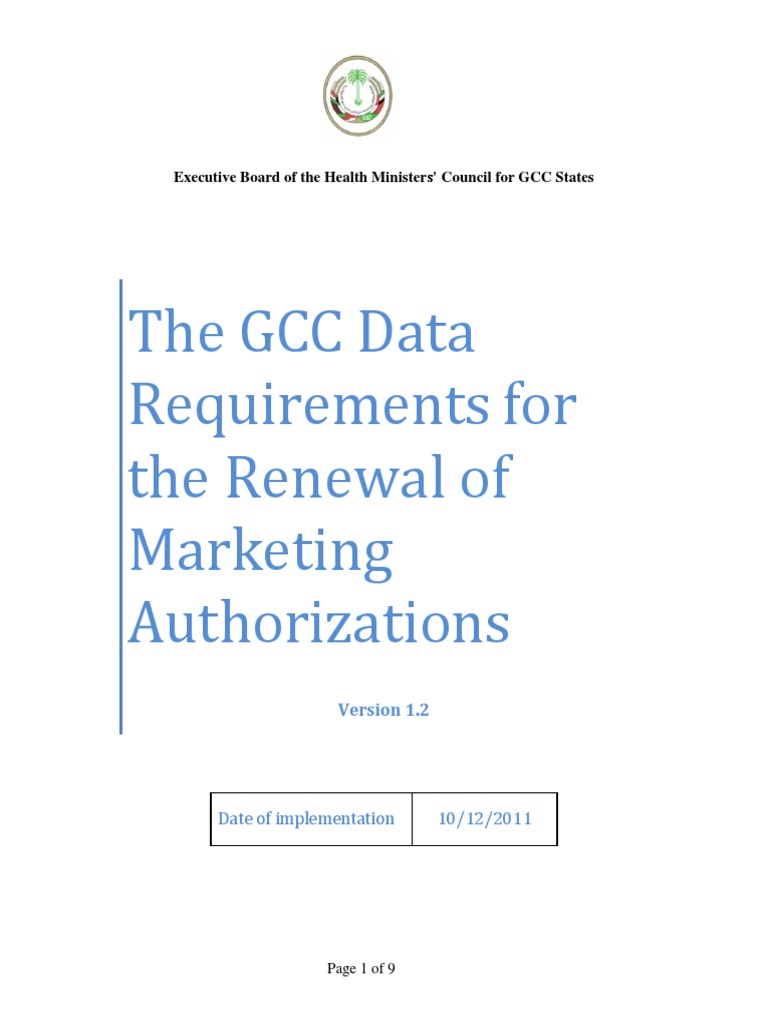 GCC Marketing Authorization Renewal Guidelines | PDF | Health Care