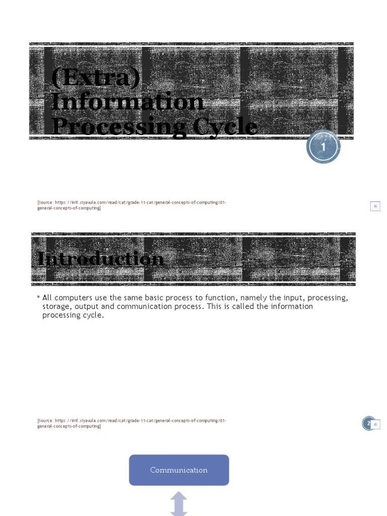 Extra More On Information Processing Cycle Pdf Input Output