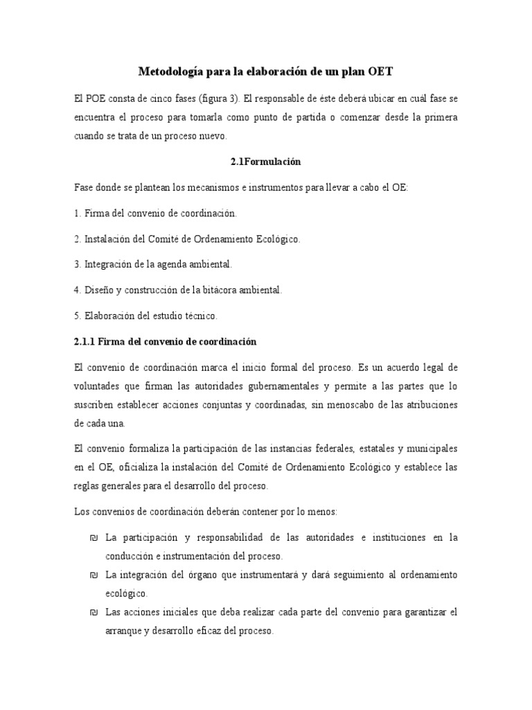 Metodología para La Elaboración de Un Plan OET | PDF | Evaluación ...