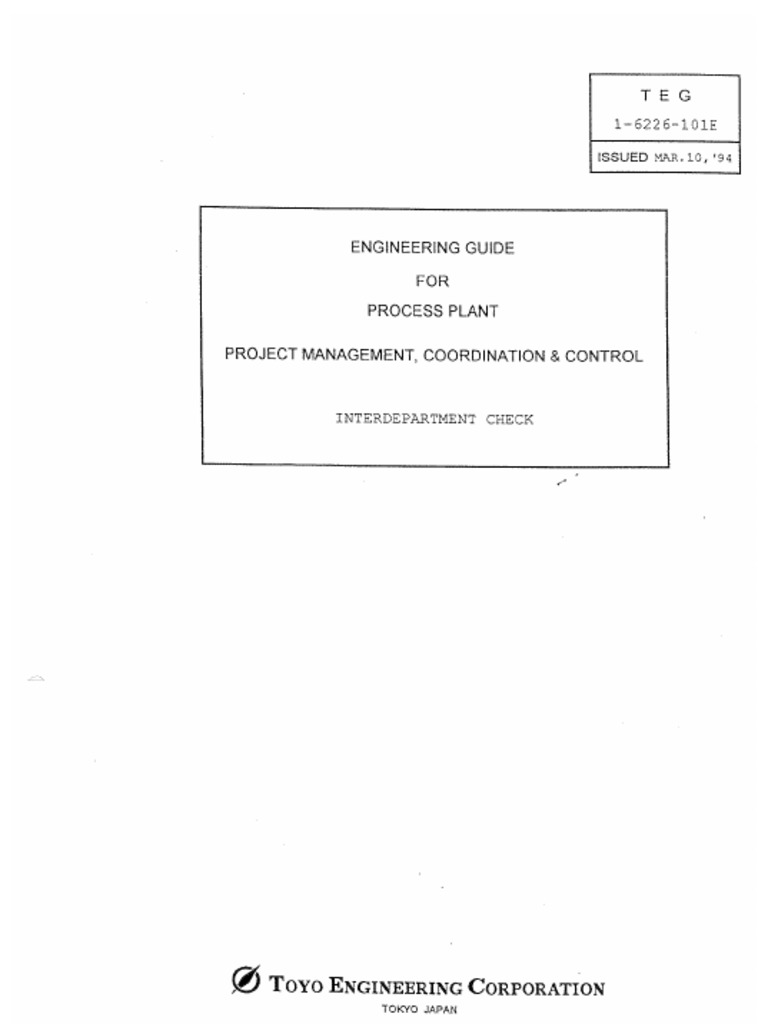 TEG-1-6226-101 Engineering For Process Plant Project Management ...