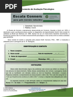 Escala Conners | PDF | Transtorno de déficit de atenção e ...