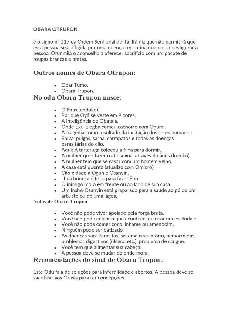 Obara Otrupon | PDF | Sacrifício | Cães