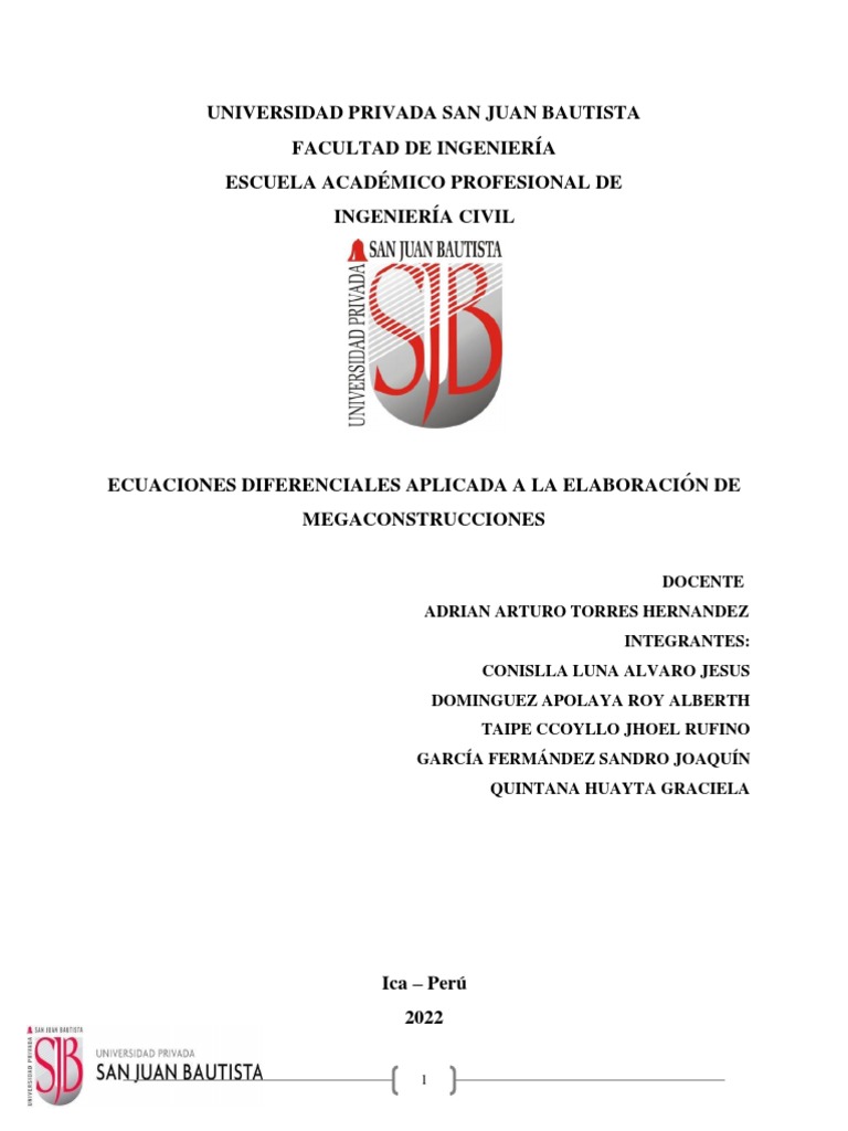 MONOGRAFIA Calculo pc2 | PDF | Ecuaciones | Integral