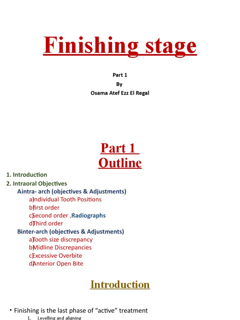 Finishing Stage in Orthodontic Treatment | PDF | Human Tooth | Dental ...