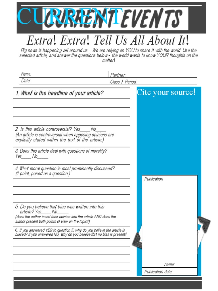 Extra! Extra! Tell Us All About It!: Events | PDF