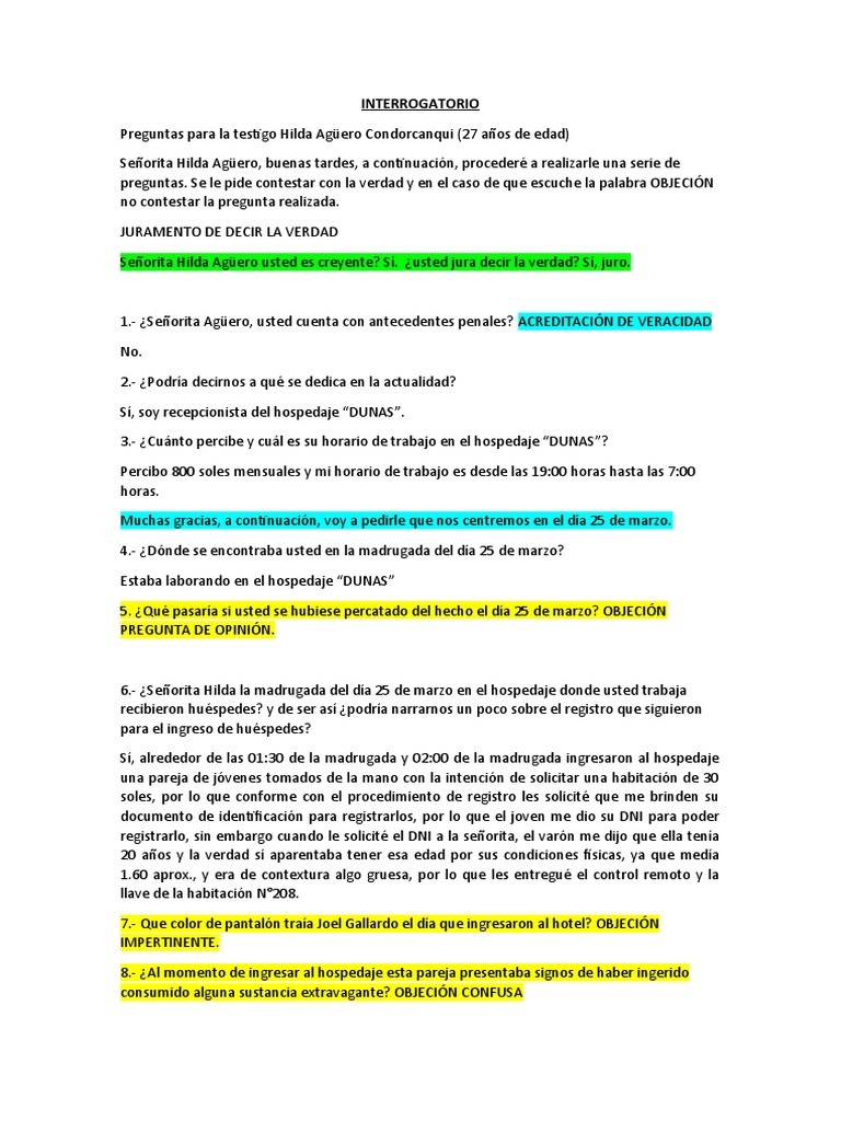 INTERROGATORIO | PDF