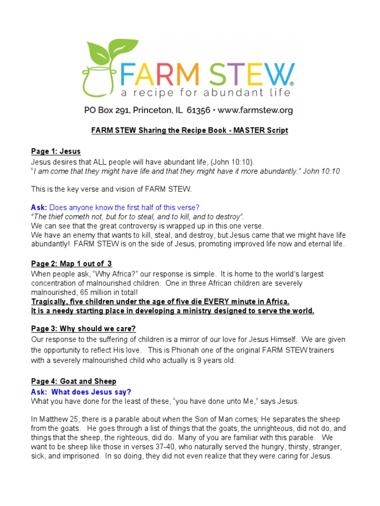 Farm Stew Mini - Script | PDF