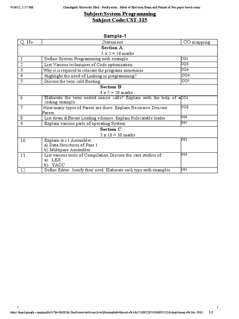Sample Paper 1 | PDF | Assembly Language | Computer Science