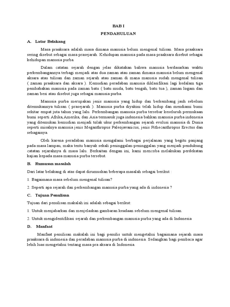 Sejarah Manusia Purba di Indonesia | PDF