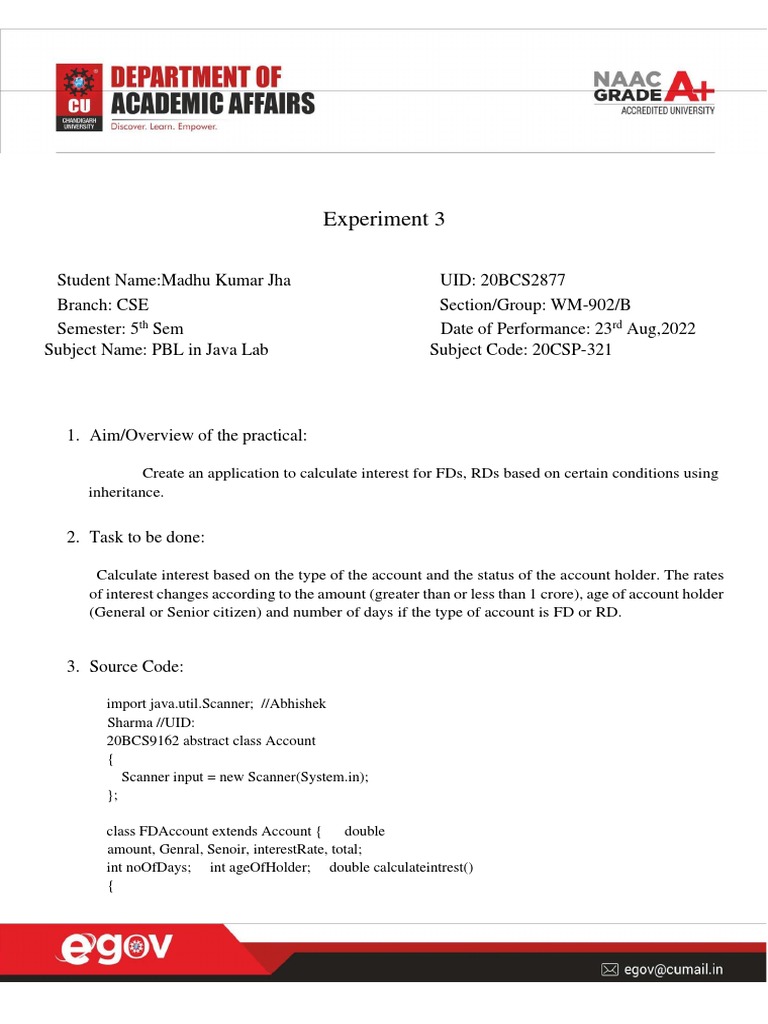 Interest Calculator using Inheritance | PDF | Information Technology Management | Computer ...