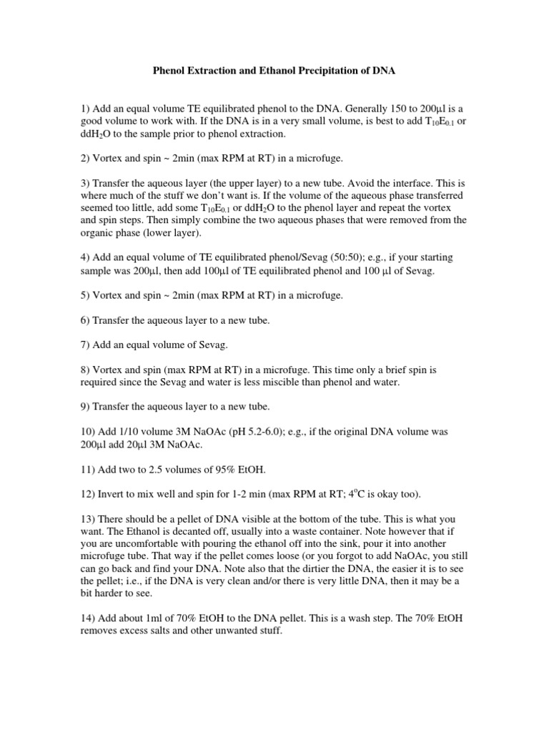 Phenol Extraction | PDF | Chemical Substances | Chemistry