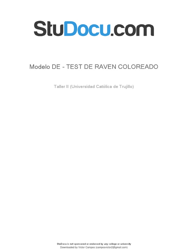 Modelo de Test de Raven Coloreado | PDF | Sicología | Cognición
